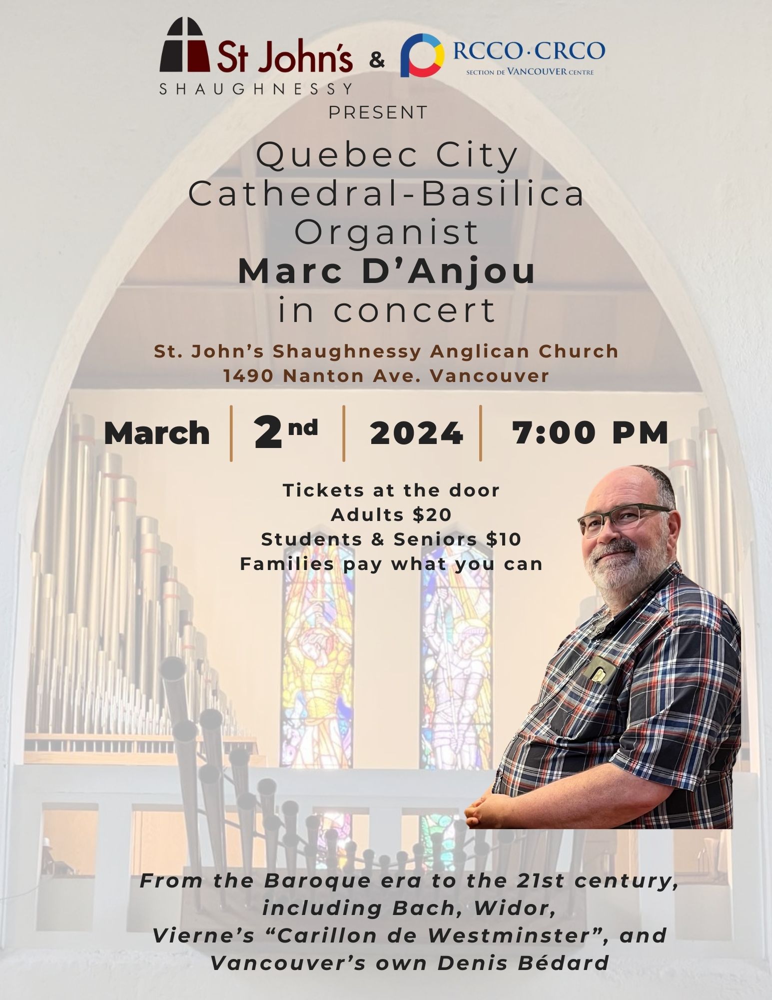 Quebec City Cathedral-Basilica Organist Marc D’Anjou in Concert – RCCO ...